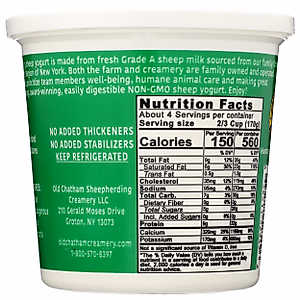 OLD CHATHAM SHEEPHERDING CO Plain Sheep Milk Yogurt, 24 OZ