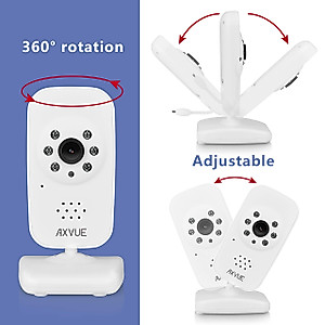 Video Baby Monitor, Slim Handheld, Non-Slip Design, 2.4" Vertical Screen Monitor & Digital Camera, Range up to 1000ft, 12 Hour Battery Life, 2-Way Talk, Night Vision, Temperature Monitor, No WiFi.