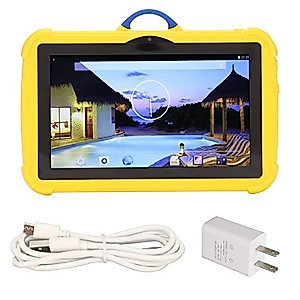 7 Inch Kids Tablet, for Android 6.0 HD Eye Protection Screen Tablet 1GB RAM 8GB ROM, 2MP 2MP Dual Cameras, Bluetooth Learning Toddler Tablet with Stand Protective Case(Yellow)