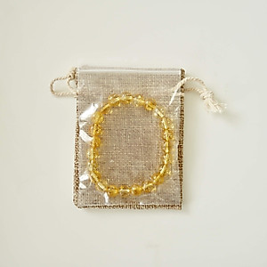 PSEEHEE Natural Chakra Healing Crystal Bracelet, Semi-Precious Gemstone Beads Stretch Women Men Jewelry (Yellow Citrine) (8mm) (8mm Yellow Citrine)