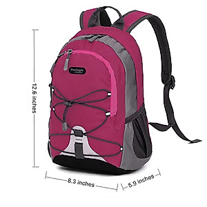 Bseash 10L Small Size Waterproof Kids Sport Backpack,Miniature Outdoor Hiking Traveling Daypack,for Girls Boys Height Under 4 feet (Rose Red)