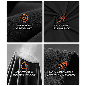 TEEPIRE Mens Thermal Underwear Set with Lightweight Ultra Soft Fleece Lined,Long John Set, Skiing Base Layer (Medium) Black