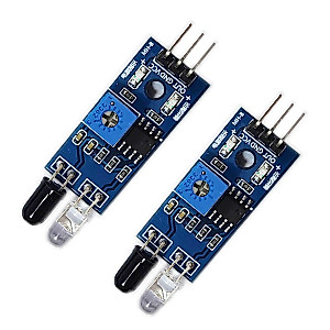 Kiro&Seeu 2pcs IR Infrared Obstacle Avoidance Sensor IR Transmitting and Receiving Tube Photoelectric Switch 3-pin Compatible with Ar-duino Smart Car Robot