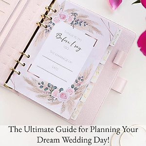 Wedding Planner Book and Organizer for The Bride 2021 -Pink Faux Leather, Gold foil Stamped 'Busy Planning Our Wedding Day' Wedding Binder Engagement Gifts for Women