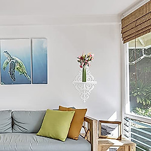 Cabilock Wooden Wall Shelf 2pcs Wooden Wall Display Shelf Flower Pot Holder Wall Mounted Entryway Farmhouse Floating Display Shelves Wooden Storage Rack for Kitchen Bathroom Wall Kitchen Rack