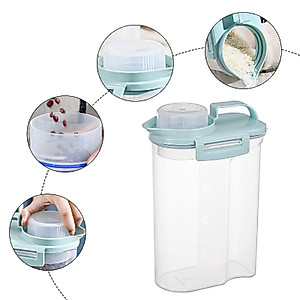 Fulenyi Rice Bin Rice Container, Airtight Cereal Container Rice Barrel Dry Grain Dispenser Thicken Rice Cylinder Clear Food Storage Box with Airtight Design Pour Spout