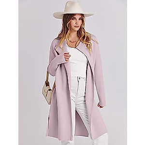 Prinbara Open Front Cardigan for Women Lapel Casual Long Sleeve Knit Sweater Lightweight Trench Coat Jacket 2023 Trendy 7PA21-Taofen-S