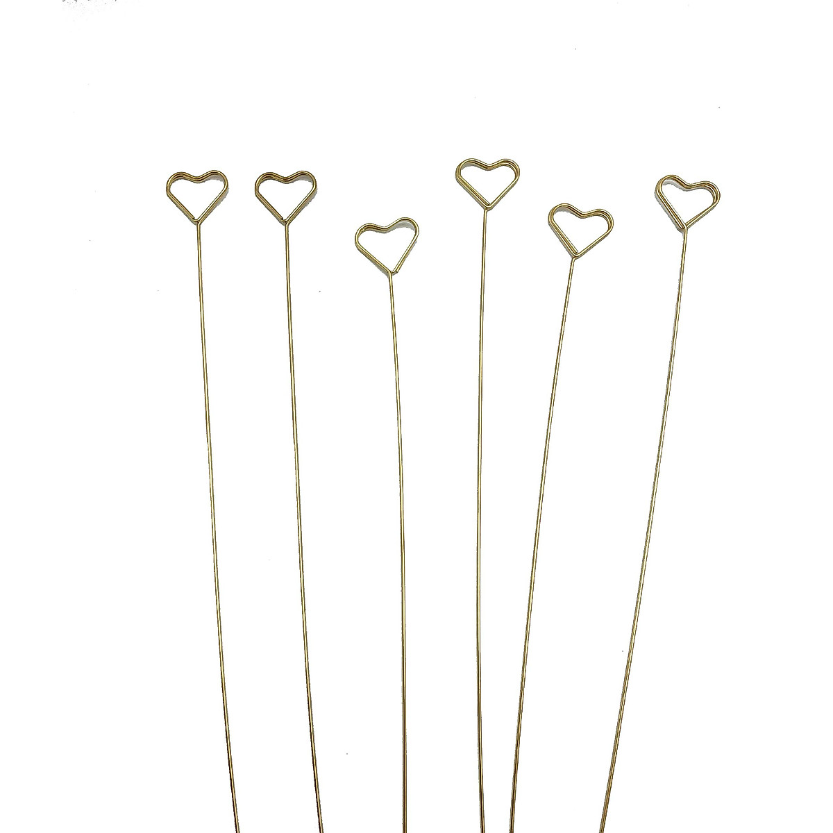 JoeYoo 30 Pcs Metal Wire Floral Place Card Holder, DIY Craft Wire Clip Table Card Note Photo Memo Holder, Metal Clamp Clay Cake Decoration Accessories (Heart Shape)