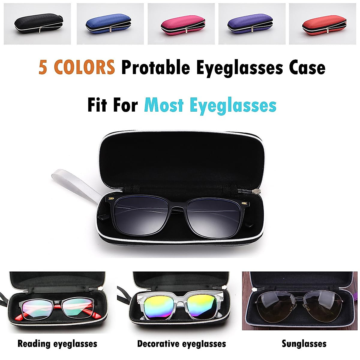 LRZCGB Zipper Eyeglasses Case, Honeycomb Glasses Sunglasses Case Box Protector for Men & Women or Children(Purple)