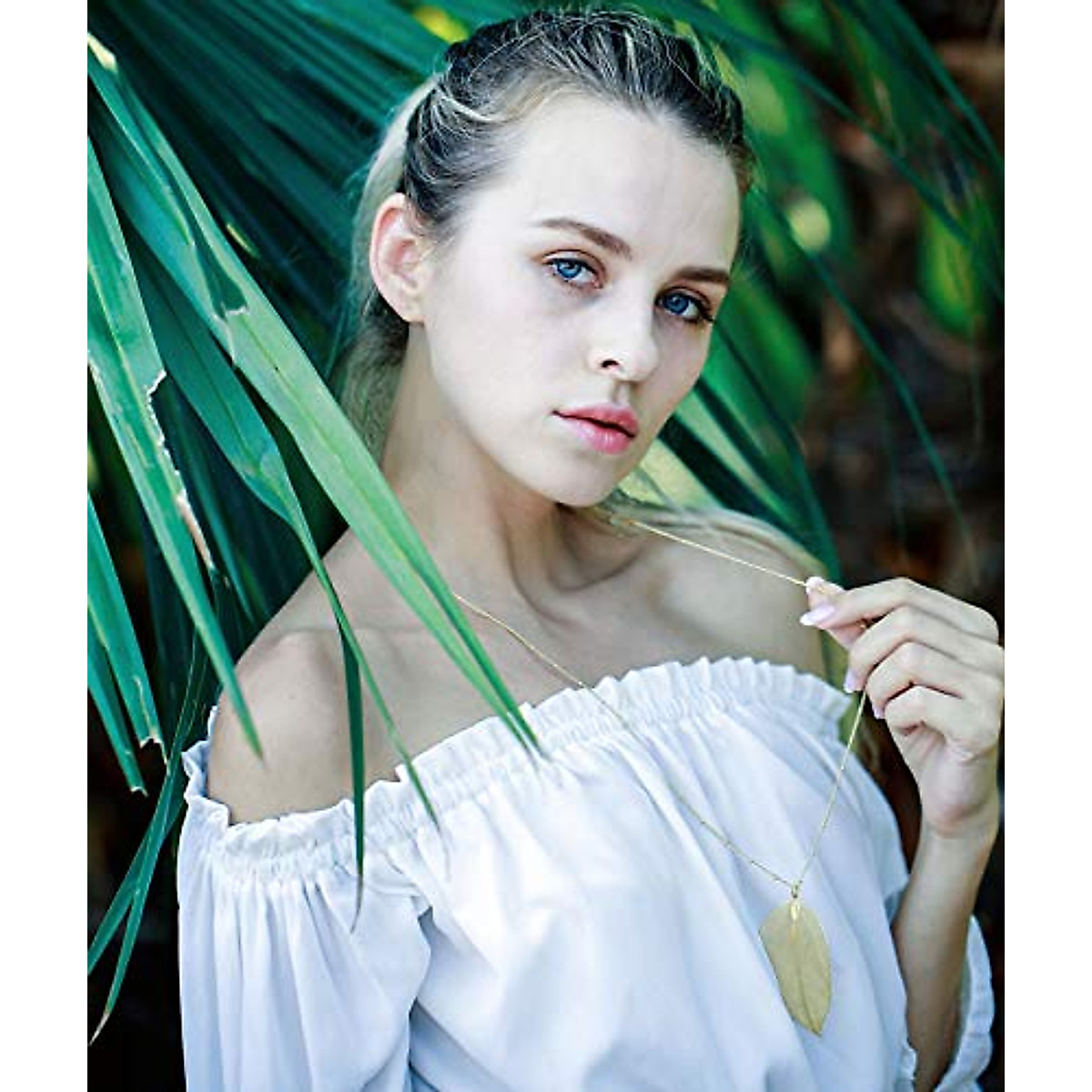 BOUTIQUELOVIN Gold Casual Long Leaf Necklaces for Women Boho Feather Costume Statement Necklaces Extra Long Gypsy Necklace