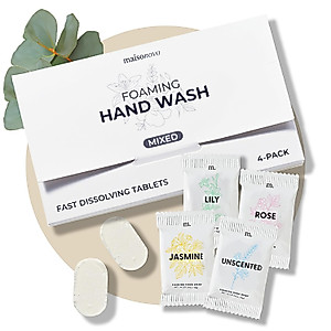 MaisoNovo 4-Pack Mix Scent Foaming Hand Soap Tablets - Black Glass Black Pumps x 2