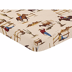 Sweet Jojo Designs Cowboy Western Baby Boy Fitted Mini Portable Crib Sheet for Wild West Collection - for Mini Crib or Pack and Play ONLY