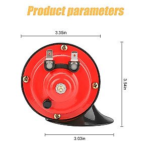300DB Super Loud Train Horn, 2PCS Car Air Electric Snail Double Horn, 12V Waterproof Air Horns Replacement Kit, Automotive Accessories Universal for Car, Motorcycle, Truck, Bike, Boat (Red)