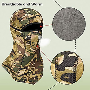 Camo Hunting Gloves for Men Full Face Cover Hunting Mitten Balaclava Anti Slip Full Finger Fingerless Mitten Wind Resistant (Classic Series, M)