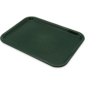 Carlisle FoodService Cafe Plastic Fast Food Trays, 12" x 16", Slate and Forest Green
