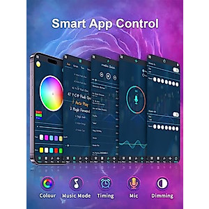 GIPOYENT LED Lights for TV, 16.4FT TV LED Backlight, for 45-75 Inch TV, Music Sync TV LED Light with Bluetooth Function - RGB Color Changing Light Strip for Bedroom (16.4ft)