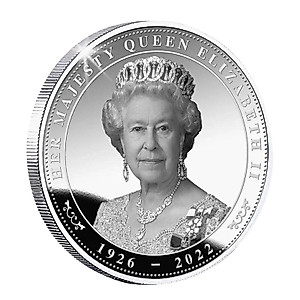 Queen Elizabeth Coin 2022, Queen Elizabeth Silver Coin, Souvenirs in Honor of Her Majesty The Queen, British Queen Elizabeth II Commemorative for Platinum Jubilee Souvenir Party Favors