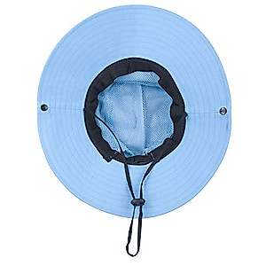 Toddler Child Kids Girls Summer Sun Hat UV Protection Wide Brim Beach Hat Floppy Bucket Hats for Fishing Gardening Pure Sky Blue