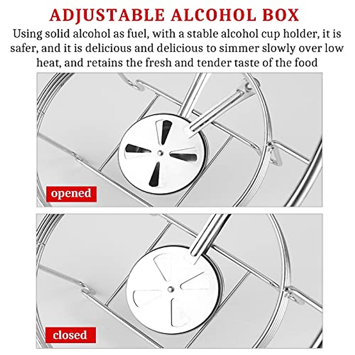 2/4 Pack Visible Chafing Dish Set, Stainless Steel Round Buffet Server Warming Tray for Parties Weddings and Events, with Glass Lid, Food Pan and Fuel Holder,2 Pack,24cm