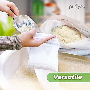 purifyou Reusable Produce Bags | Washable Mesh Set of 9 Grocery with Drawstring, Large Foldable Washable Shopping Bags for Fridge Storage, Freshness, Fruits, Vegetables, Toys, Groceries, Kitchen, Home, Farmers Market, Gift Bags and Travel