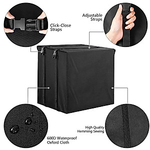 Sunolga Air Conditioner Covers for Window Units, Window Air Conditioner Cover with Water Resistant and Windproof Design - 17W x 13H x 12D Inches, Black