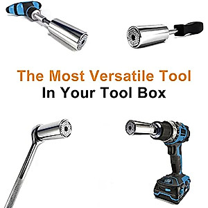 Super Universal Socket Tools for Men, Christmas Gifts Stocking Stuffers for Men, Professional 7mm-19mm Tool Sets with Power Drill Adapter, Cool Gadgets for Men,Dad,Husband, Boyfriend,Handyman