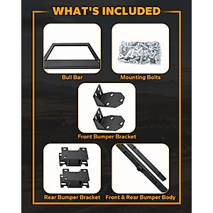 Autoholic Front Bumper & Rear Bumper Kit Fit for 1984-2001 Jeep Cherokee XJ with Hitch Receiver D-rings