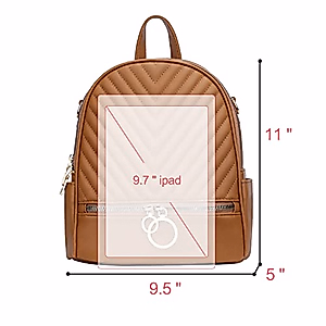 KKXIU Convertible Mini Leather Backpack Purse For Women and Ladies Small Quilted Daypack with Colorful Strap (A-brown)