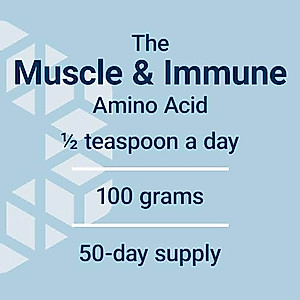 Life Extension L-Glutamine Powder, amino acid, supports muscle health and immune health, gluten-free, non-GMO, vegetarian, 100 grams