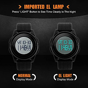 MJSCPHBJK Men's Digital Sports Watch Electronic Military Waterproof Watches for Men Outdoor Running with LED Back Light Alarm Stopwatch Army Watch