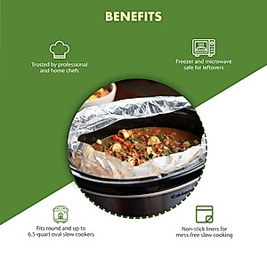 Regency Wraps Slow Cooker Saver, Time Saving, Non-Stick Liners For Easy Clean Up After Making Stews Soup and Meat, Store and Reheat Food, 20 x 12, Pack of 12