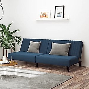 loibinfen 2-Seater Modern Sofa Bed Blue Velvet, 78.7"x39.4"x12.6" (Style B)