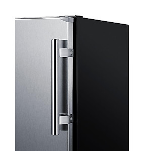 Summit FF6BK2SSADALHD 24” Wide ADA Under Counter Refrigerator 5.5 cu.ft. Made in Europe with Automatic Defrost Operation, Reversible Stainless-Steel Door, Deluxe black interior (ADA Left Hand Door)