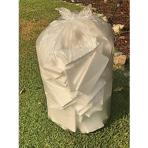 TYPLASTICS 55 Gallon Clear Trash Can Liners - 36" x 60" - HD Garbage Bags - Case of 200