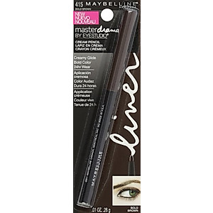 Maybelline New York Eye Studio Master Drama Cream Pencil Liner, Bold Brown 415, 0.01 Ounce