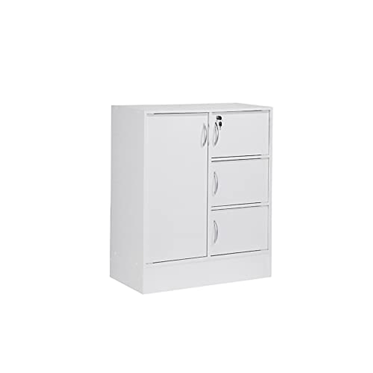 Contemporary Home Living 38.5" White Multipurpose Bookcase with Doors