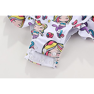 AMMENGBEI Infant Girl Swimsuit Toddler Swimwear One Piece Bathing Suit Newborn Baby Bikini(18-24 Months,Blue)