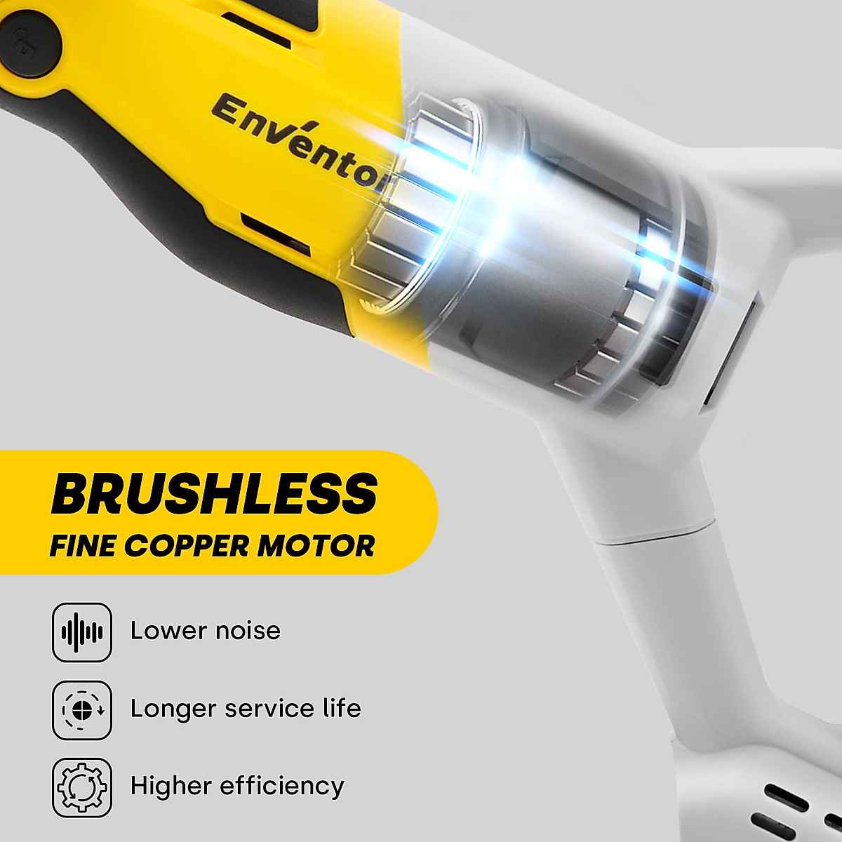 ENVENTOR 20V Cordless Reciprocating Saw with 2 Packs 2.0Ah Batteries, Brushless Motor, 0-3000 SPM Variable Speed, Fast Charger, Tool-Free Blade Change, 5 Saw Blades for Wood, Metal, Plastic Cutting