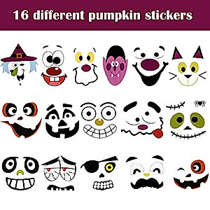 32 Pieces Halloween Foam Pumpkin Craft Kit and Pumpkin Foam Stickers Self Adhesive Halloween Stickers for Kid's Halloween Party Crafts Decorations
