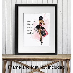 Inspirational Quote Wall Art - Couture Gift for African American Black Women - Glam Wall Decor - Luxury Fashion Design Room or Home Decoration - Positive Motivational Quote - Teens Bedroom