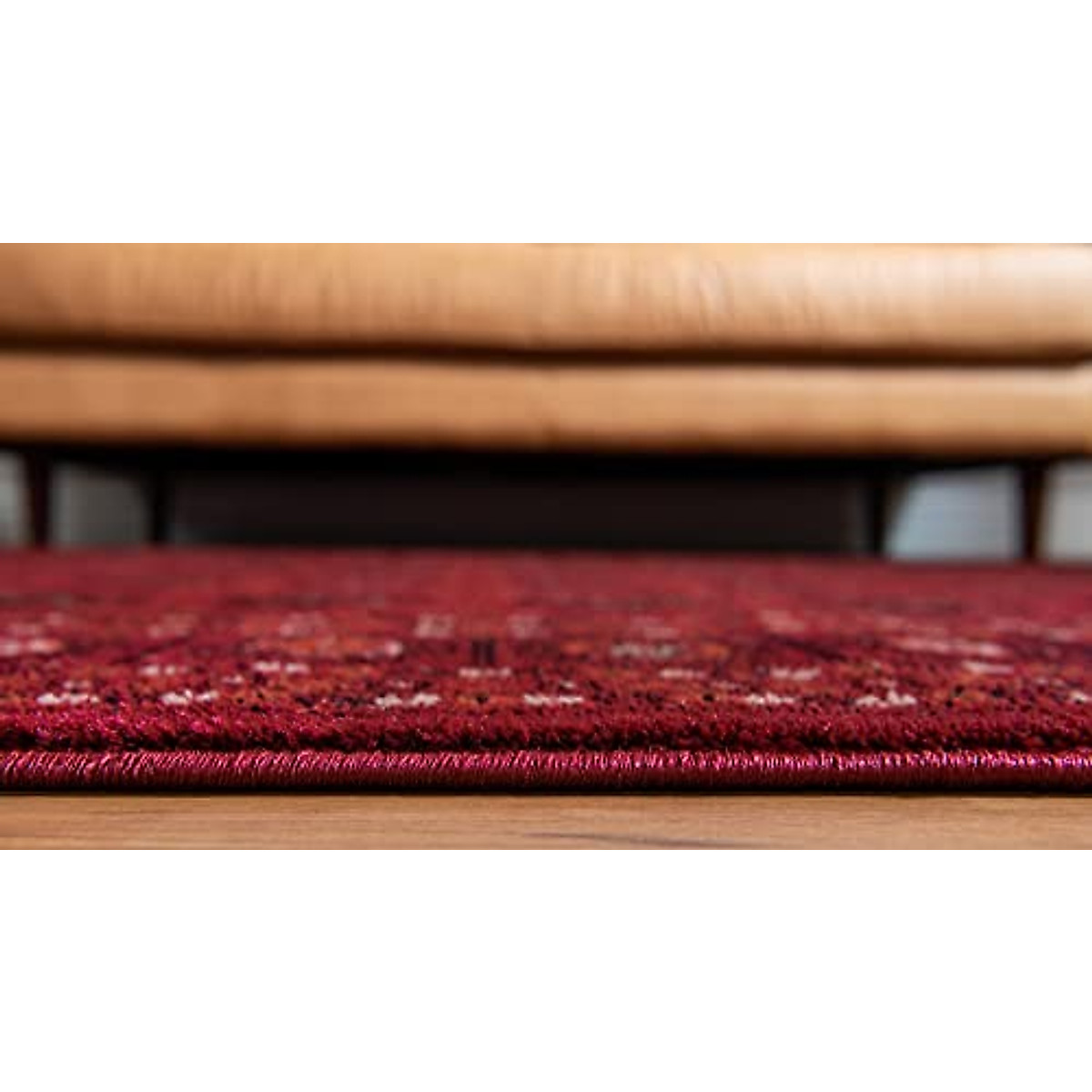 Rugs.com Bokhara Collection Rug – 6' x 9' Red Low Rug Perfect for Bedrooms, Dining Rooms, Living Rooms