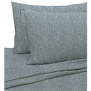 ROYALE LINENS Soft Tees Luxury Cotton Modal Jersey Knit Sheet Set, Chambray, Twin