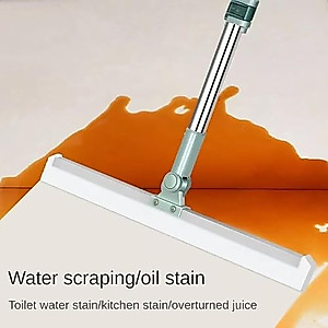 Silicone Broom | Multifunctional Hair Sweeping Tool with Retractable Handle | Floor Squeegee Scrubber for Living Room, Living Room Cleaning Tool, Kitchen, and Bathroom Cleaning Tasks