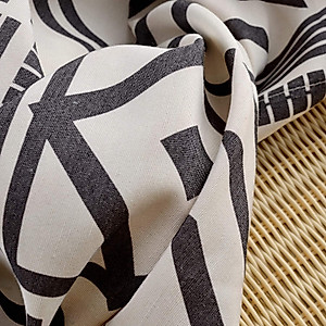 Melodieux Black Geometric Style Room Darkening Grommet Curtains for Living Room Dining Room Bedroom, 52 by 84 Inch, 2 Panels