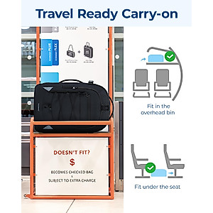 BAGSMART Carry On Travel Backpack, 17.3 Inch Large Travel backpack Carry On Flight Approved, Anti-theft Personal Item Backpack Travel Bag With Shoe Bag, 30L Water Resistant Casual Daypack, Black