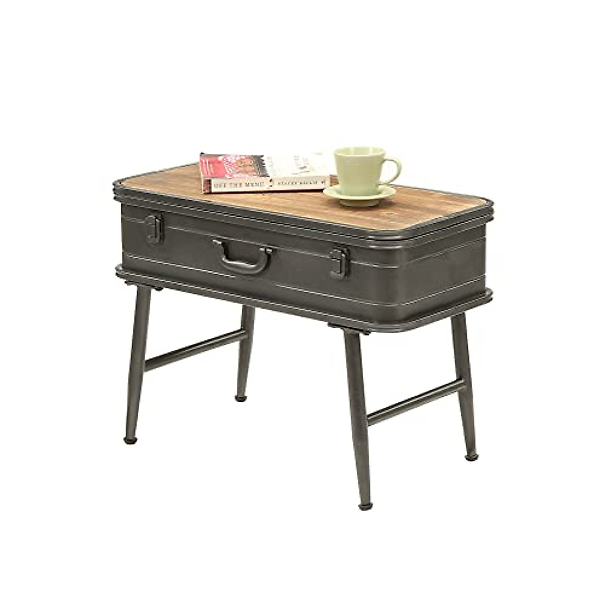 4D Concepts Urban Loft Metal Two Trunk Tables, Rustic Natural Pine