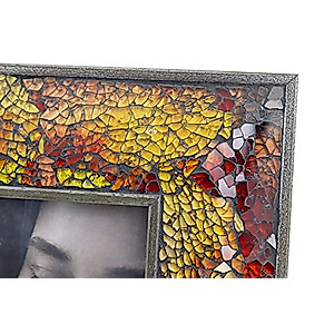 LushAccents Photo Picture Frame - 4" x 6", Mosaic Glass Premium Frame for Wall and TableTop Display