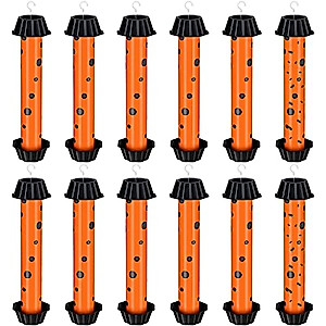 Qualirey 12 Pcs Sticky Fly Trap Fly Stick Indoor Outdoor Long Lasting Adhesive Fly Catcher with Hanging Hook for Wasps Gnats Bugs Insects Moths Fruit Flies Mosquitoes Spiders Fleas