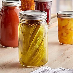 Simpli-Magic 79386 Mason Jars (16 oz) [12 Pack] Canning Jars with Sealed and Straw Lid, Ideal for Juice, Jam, Honey and Spice, Wedding Favors, Shower Favors, Baby Foods