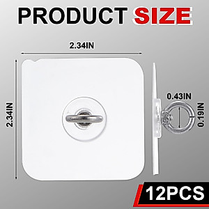 Beeveer 12 Pcs Heavy Duty Adhesive Wall Hooks Ceiling Wall Hangers Without Nails Practical Stainless Steel Waterproof for Indoor Outdoor Kitchen Home Office Hanging Plant(PVC+Stainless Steel,Chic)